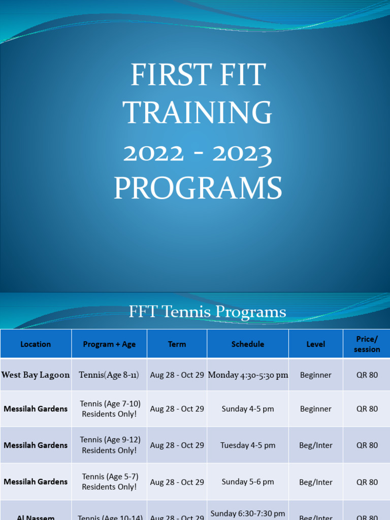 FFT Programs 2022 - 2023 | PDF