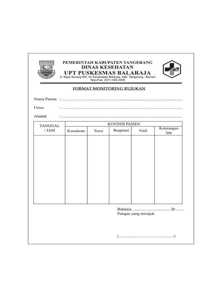 03 Format Monitoring Rujukan | PDF