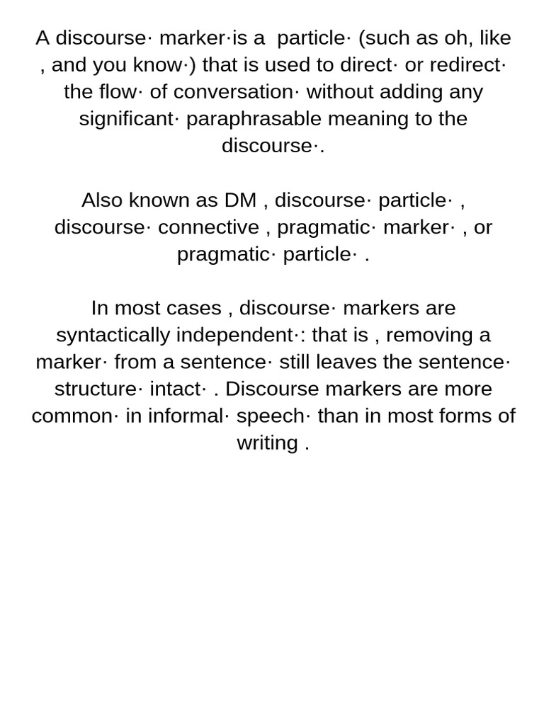 Discourse Markers | PDF