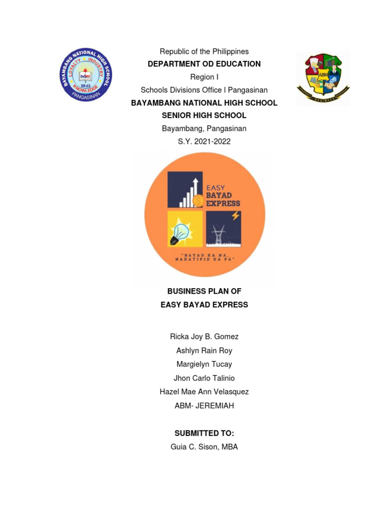 Business Plan for Easy Bayad Express | PDF | Brand | Business