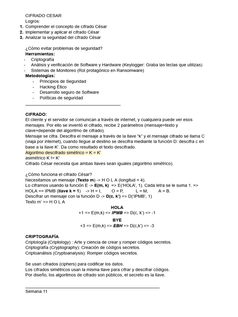 Introducción al Cifrado César | PDF | Cifrado | Criptografía