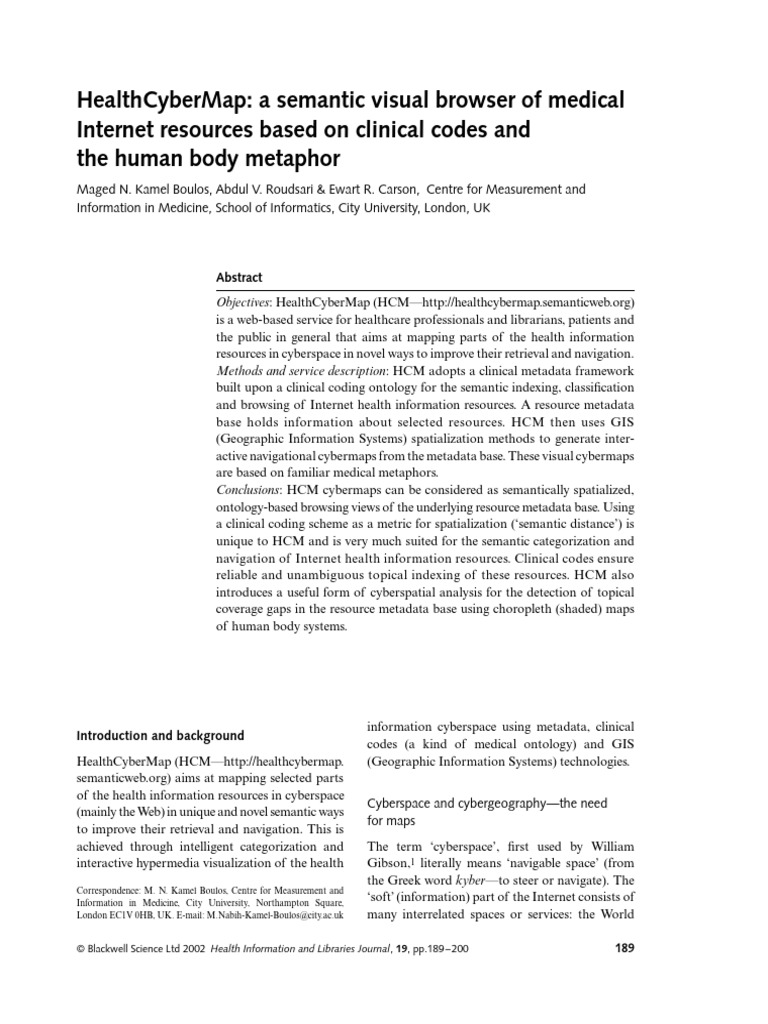 HealthCyberMap: Semantic Health Navigation | PDF | World Wide Web ...