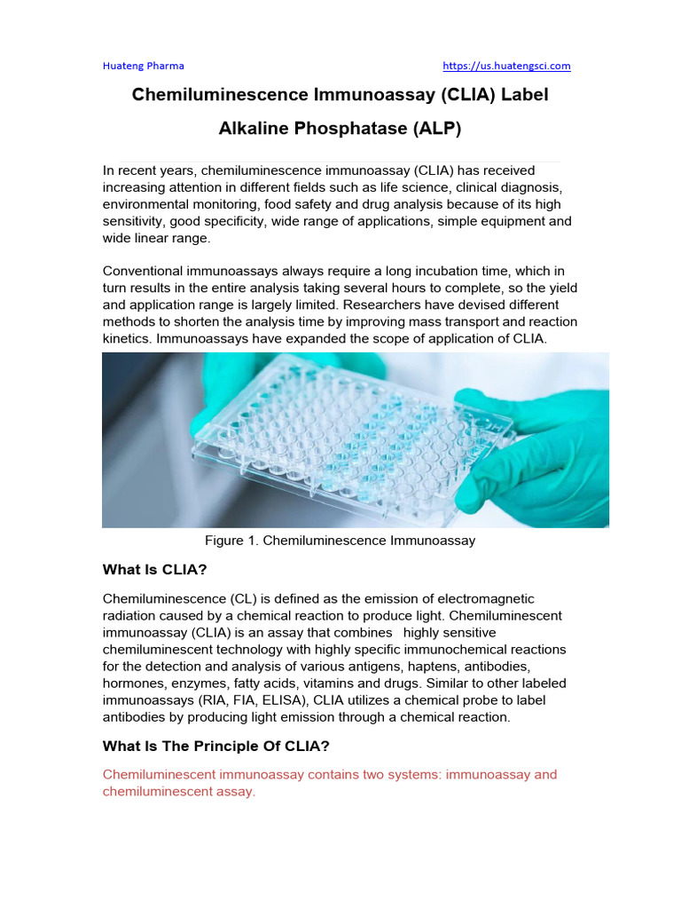 Chemiluminescence Immunoassay Clia Label Alkaline Phosphatase Alp | PDF ...