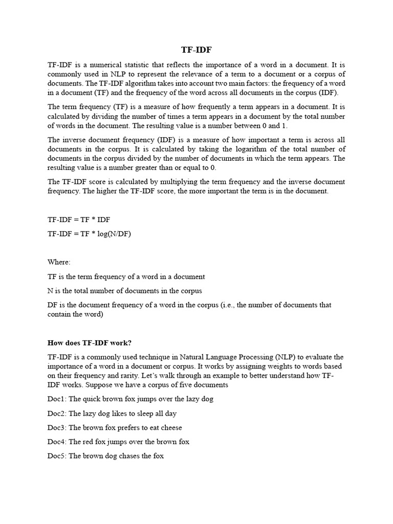 TF Idf | PDF | Applied Mathematics