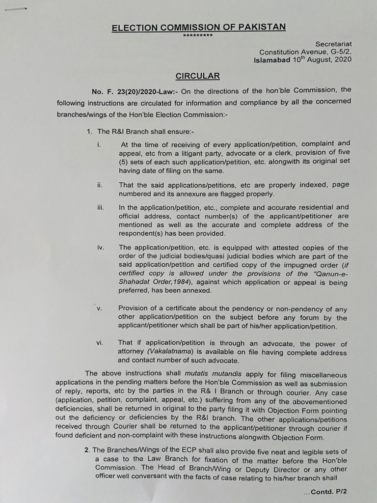ECP Admin Circular | PDF