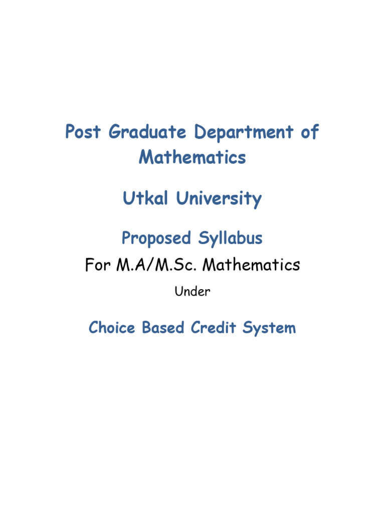 M.AM .SC .-Mathematics | PDF | Teaching Methods & Materials