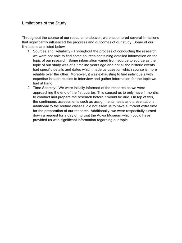 Limitations of The Study Redo | PDF | Career & Growth | Foreign ...