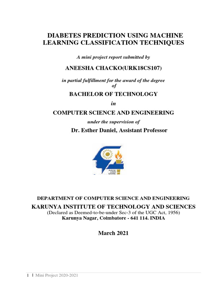Diabetes Prediction Using Machine Learning Classification Techniques ...