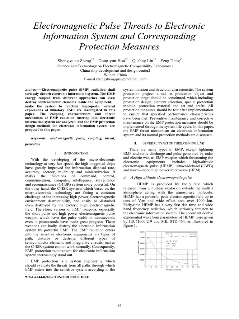 Electromagnetic Pulse Threats To Electronic Information System and ...