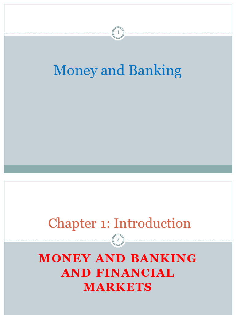 Money and Banking | PDF | Cost Of Living | Financial Markets