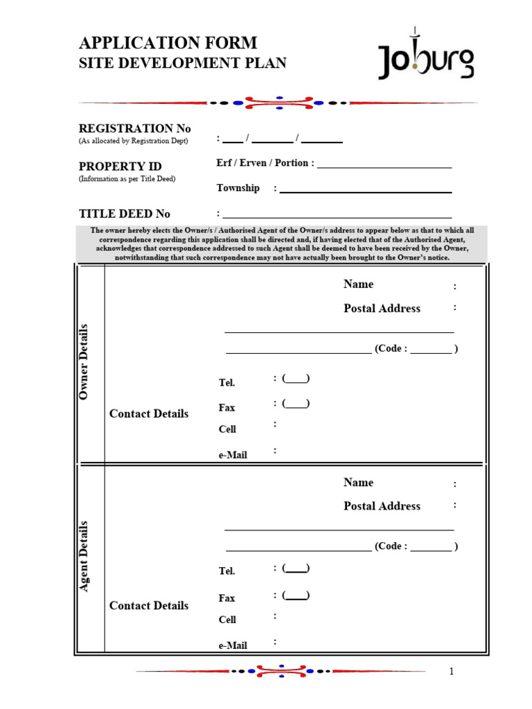 JHB Application Form SDP | PDF | Deed | Civil Law (Common Law)