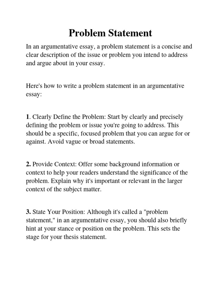 Problem Statement | PDF | Essays | Ambiguity