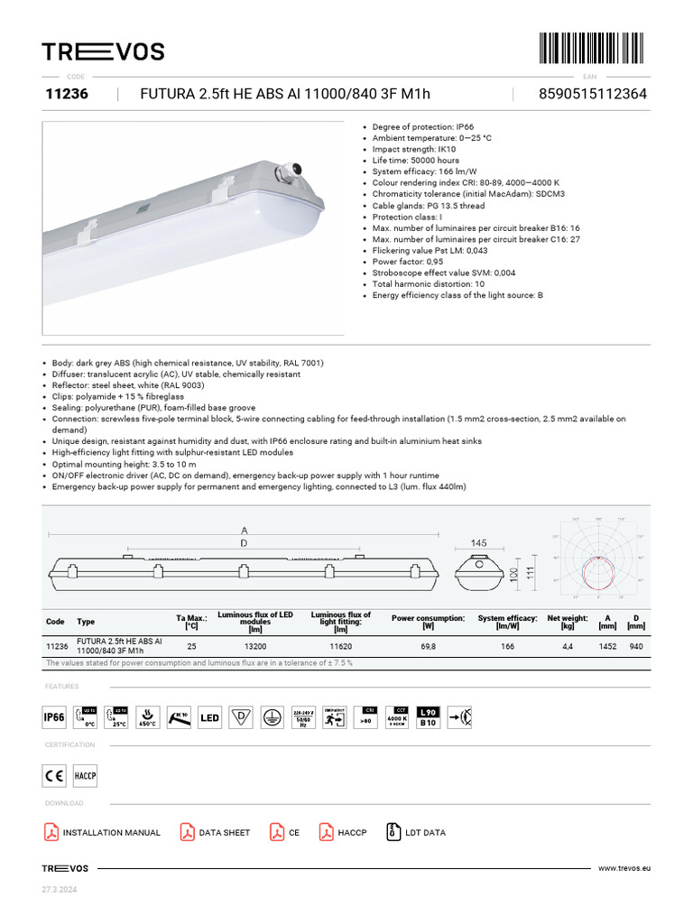 FUTURA 2.5ft HE ABS Al 11000/840 3F M1h 8590515112364: EAN Code | PDF ...