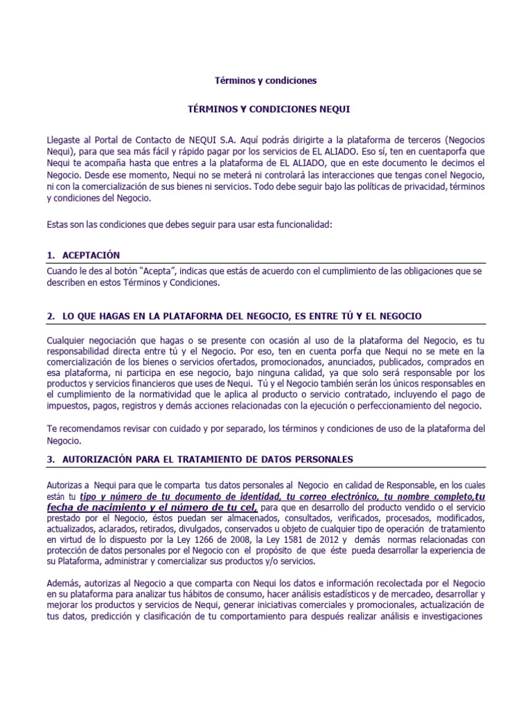 Terminos y Condiciones Embebidas Puntored | PDF | Bancos | Aplicación movil