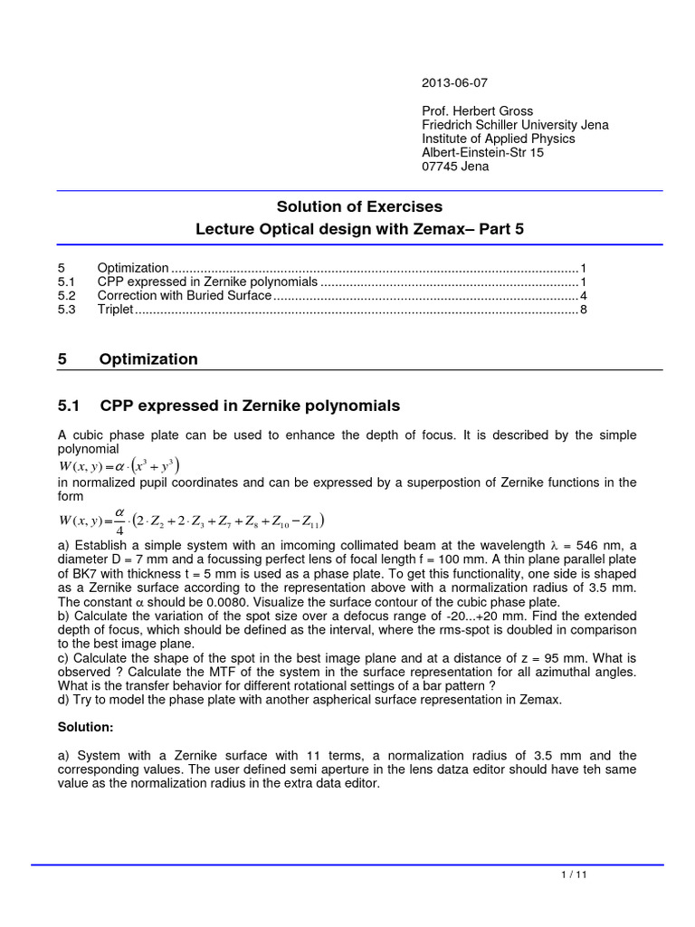 Dokumen - Tips - Solution of Exercises Lecture Optical Design With Zemax Designwithzemsolution ...
