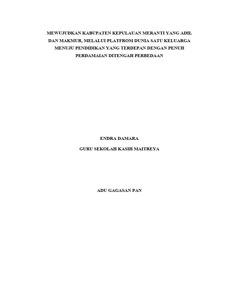 Adu Gagasan Pan 2023 Endra | PDF