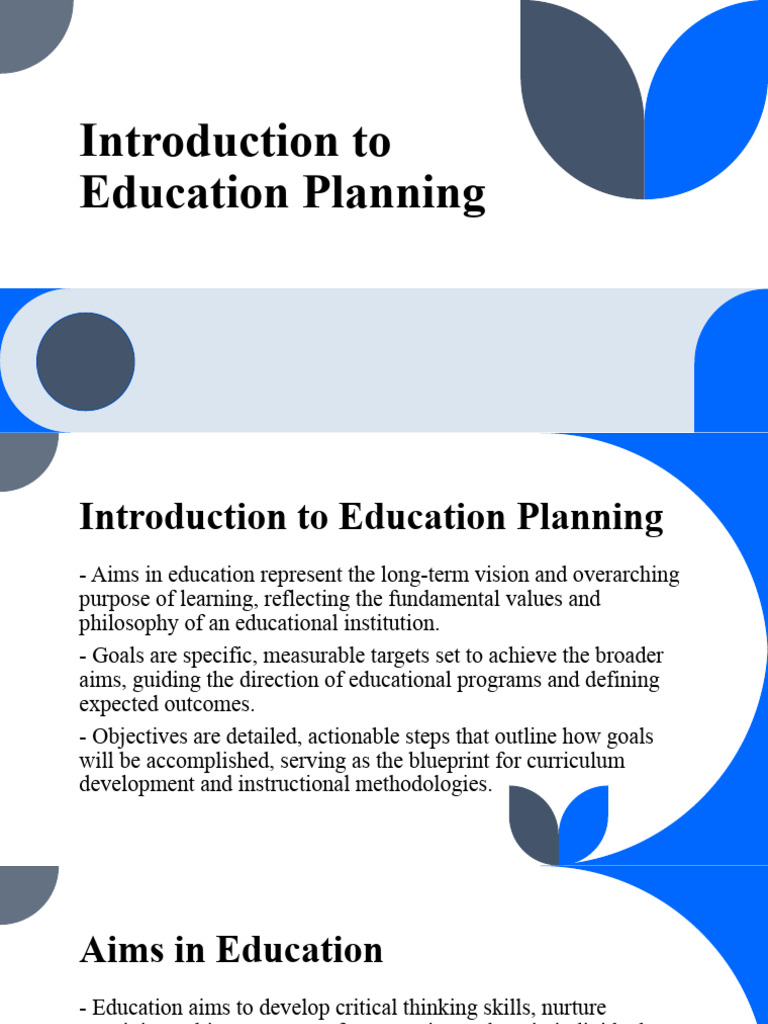 Educational Planning Overview | PDF | Educational Assessment | Goal