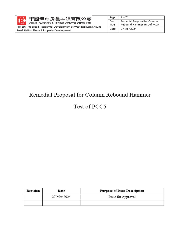 TS-1446 (24094) - Remedial Proposal For Rebound Hammer Test of Column ...