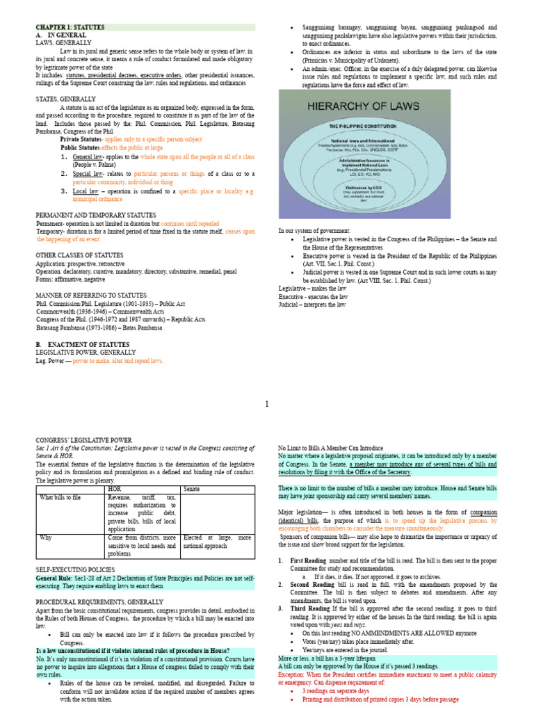 CHAPTER 1 | PDF | Bill (Law) | Standing (Law)