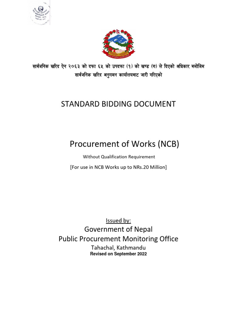 Bid Document | PDF | Specification (Technical Standard) | Procurement