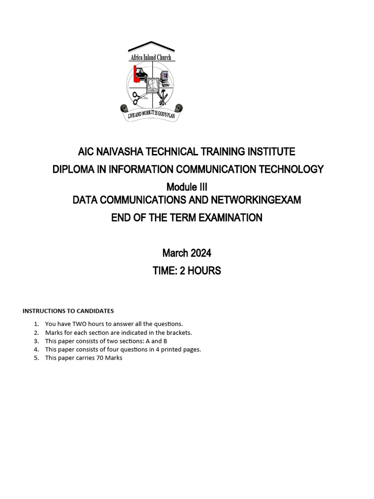 Data-Communication-and-Networks Dip Mod 3 March 2024 | PDF | Computer ...