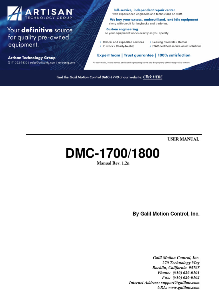 Galil_DMC_1700_1800_Series_Manual | PDF | Computer Science | Computing