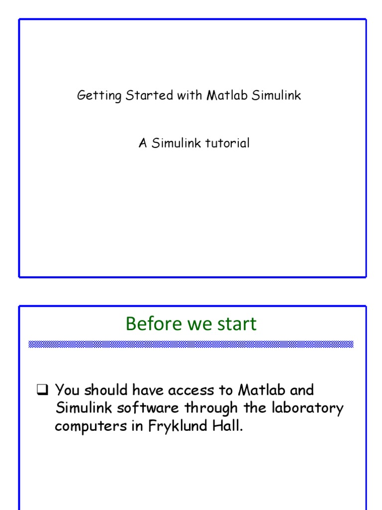 Beginner's Guide to MATLAB Simulink | PDF | Mathematical Model ...