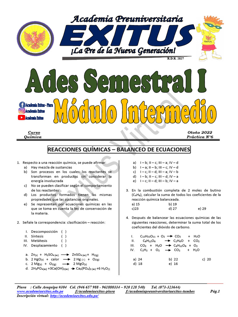 Ot22 Ades Semes Quim6 | PDF
