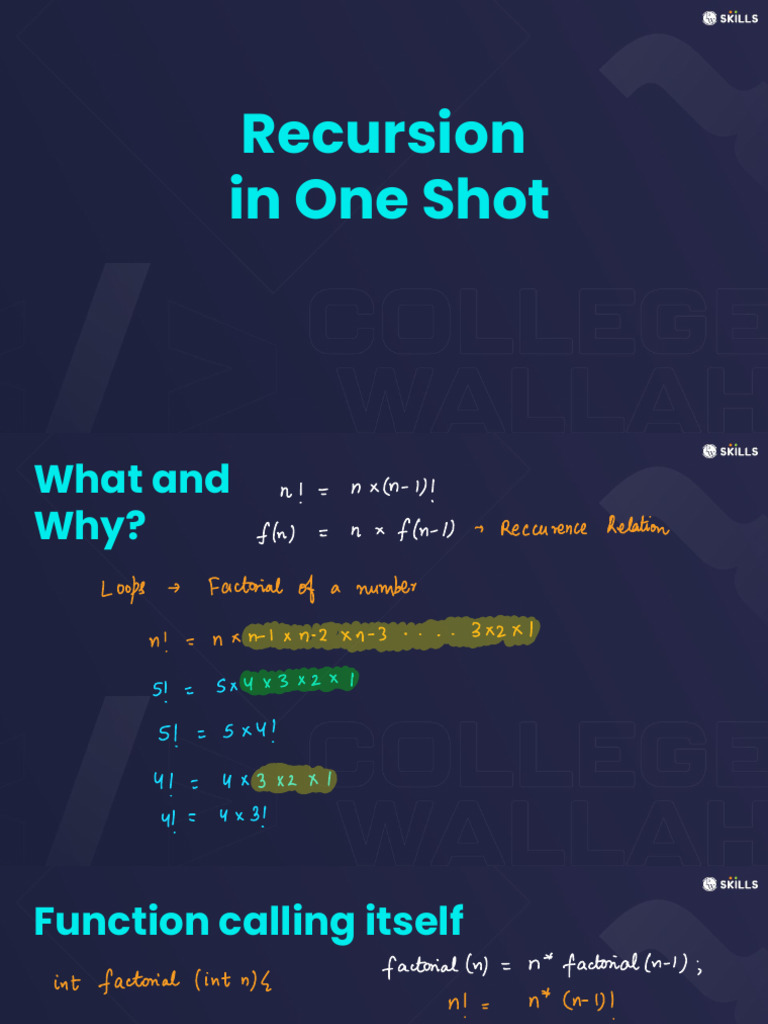 Recursion | PDF | Parameter (Computer Programming) | Control Flow Recursion | PDF | Parameter (Computer Programming) | Control Flow