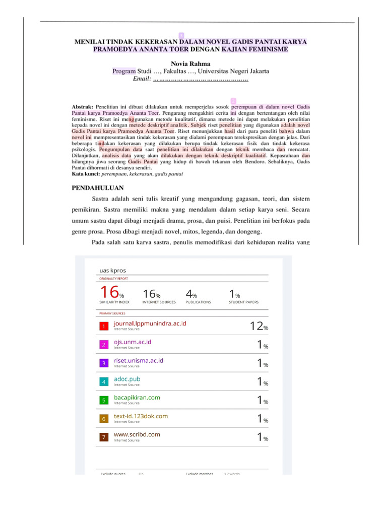 Turnitin Novia | PDF
