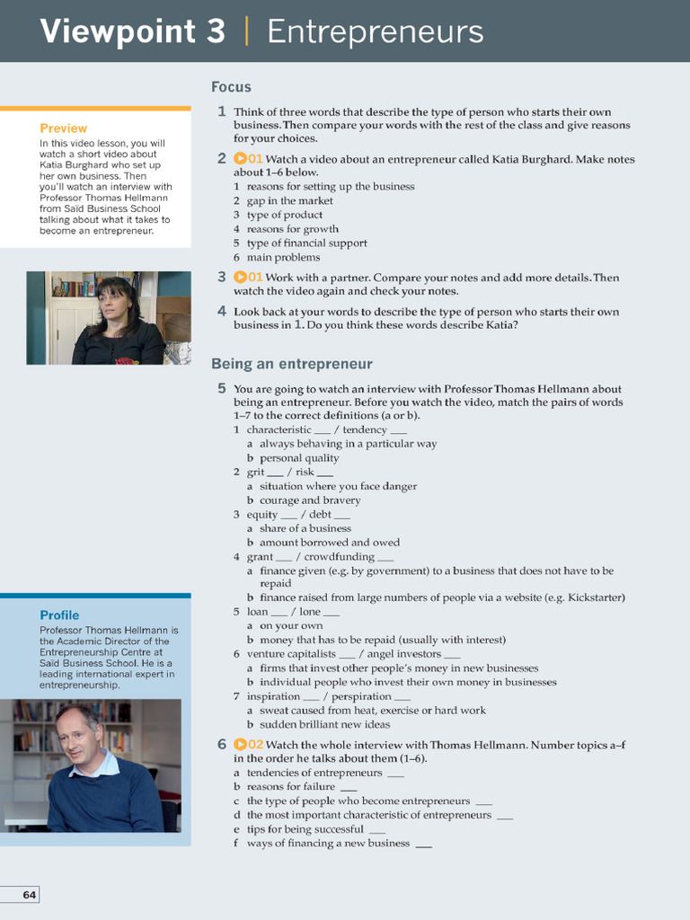 Viewpoint 3. Entrepreneurs | PDF