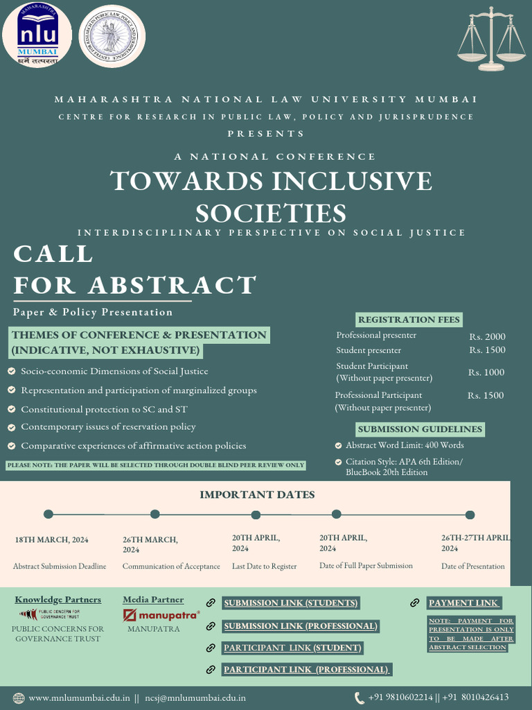 Call for Abstracts: Social Justice Conference | PDF