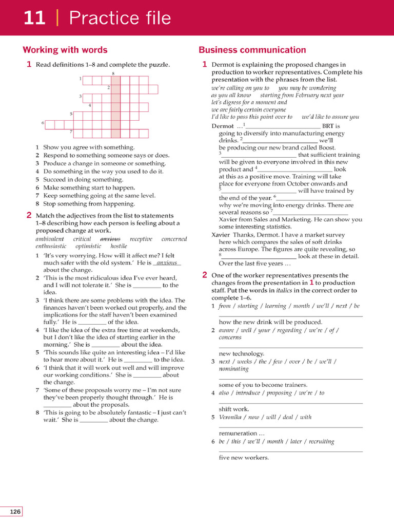Unit 11. Practice File. Working With Words | PDF