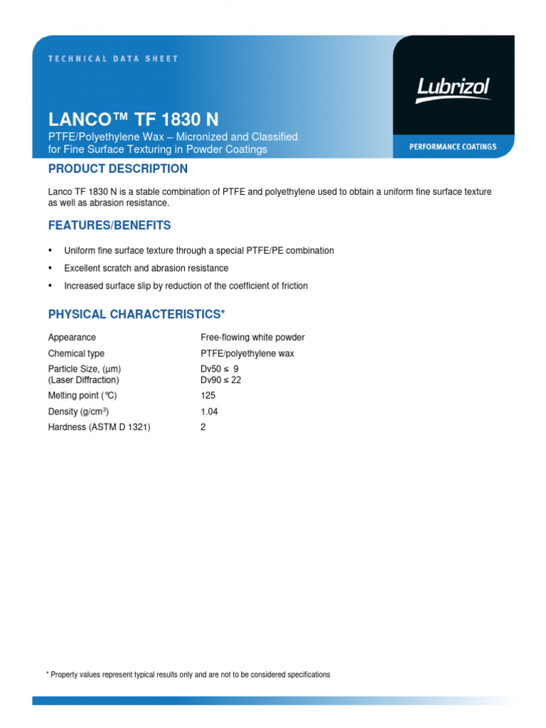 Lanco TF 1830 N | PDF | Materials | Industrial Processes