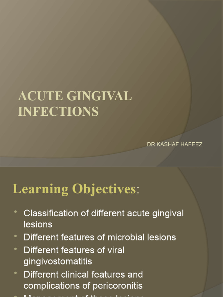 Acute Gingival Infections Guide | PDF | Clinical Medicine | Immunology