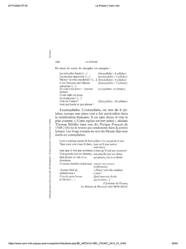 Types de Vers Exemple | PDF