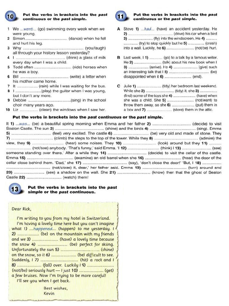 Past Simple Vs Past Continuous | PDF