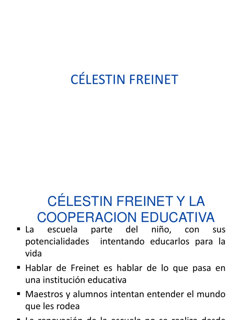 Celestin Freinet | PDF | Aprendizaje | Cognición