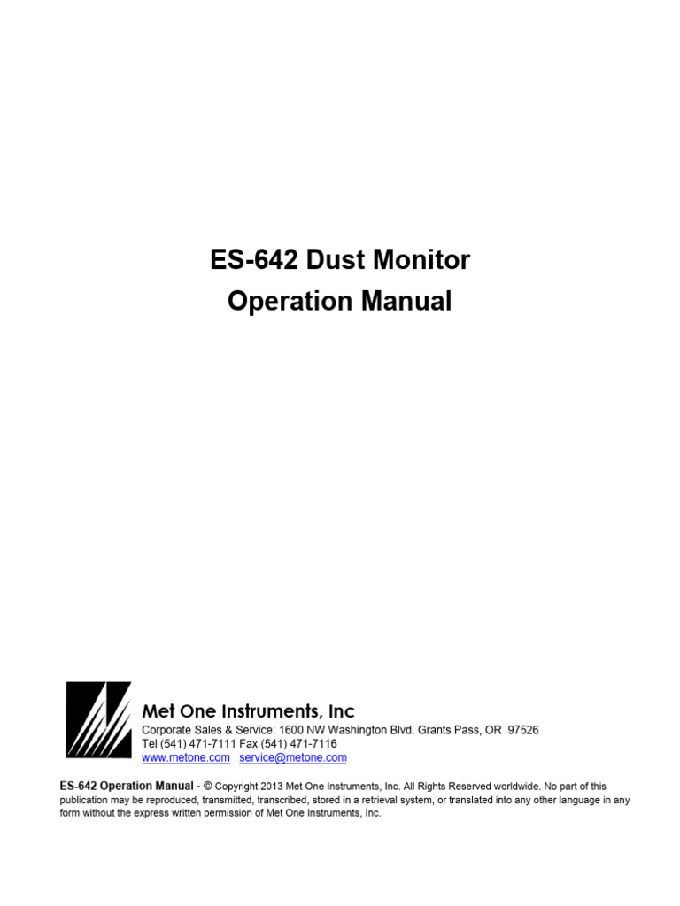 ES 642 9800 Manual Rev K | PDF | Calibration | Flow Measurement