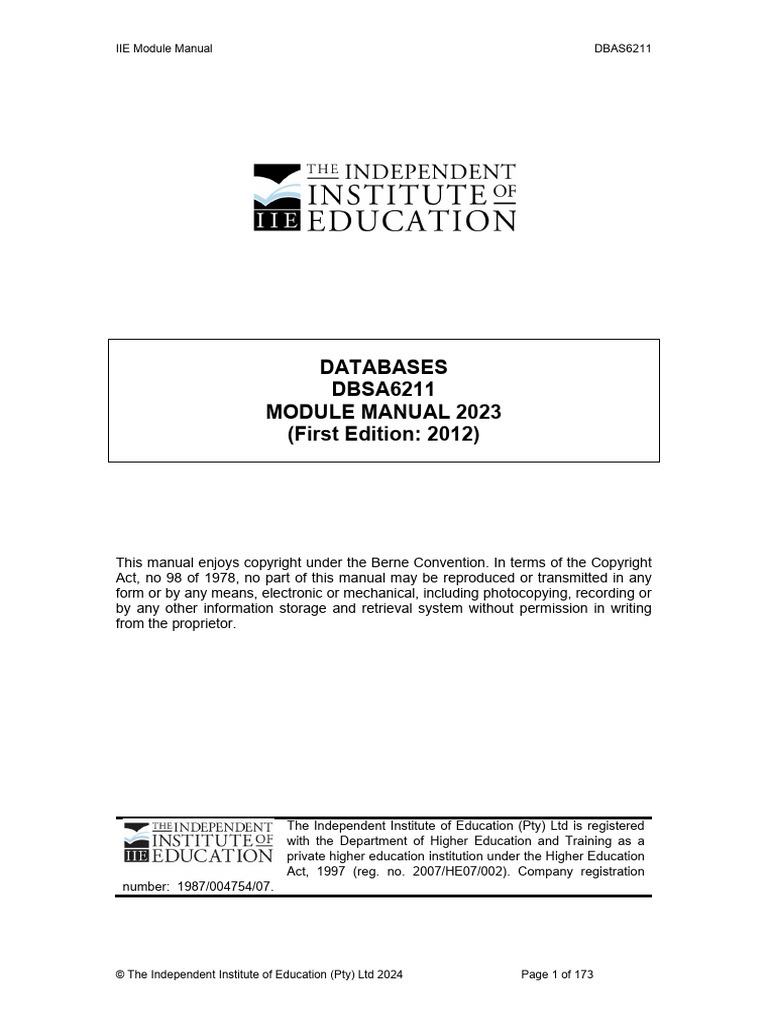 DBAS6211MM | PDF | Databases | Software Development Process