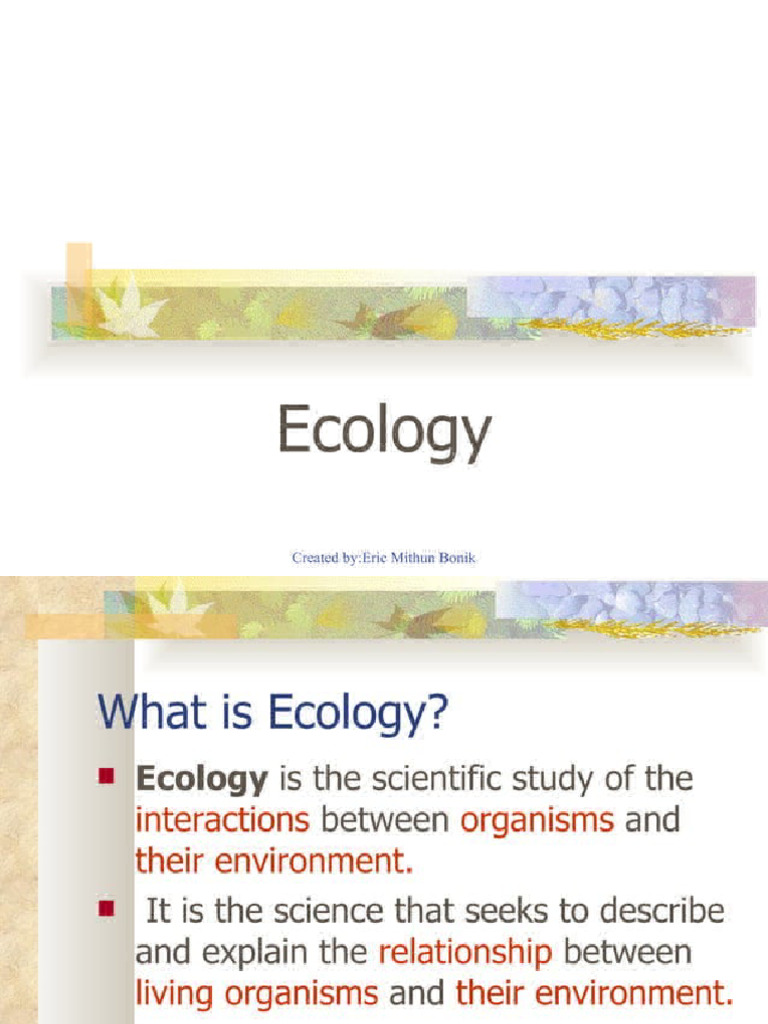 Lecture -1 Ecology | PDF
