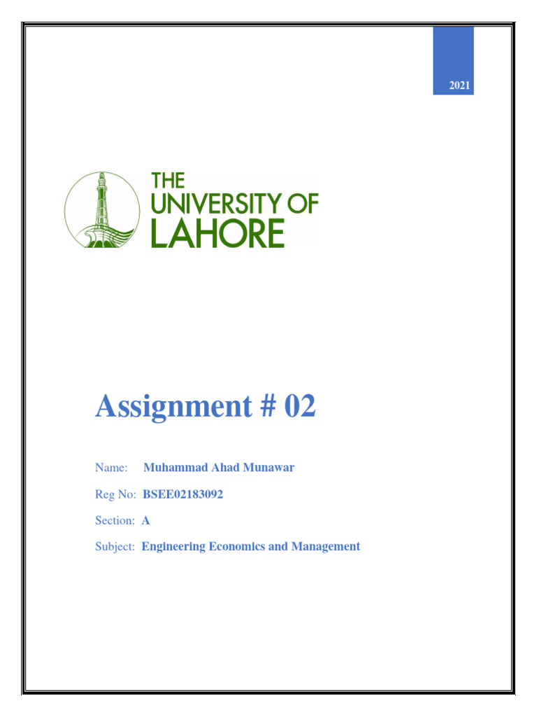 Assignment 2, Muhammad Ahad Munawar, BSEE02183092, EEM | PDF | Radioactive Waste | Nuclear Power