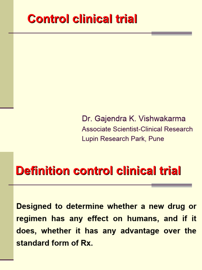 control_clinical_trial | PDF | Clinical Trial | Clinical Medicine