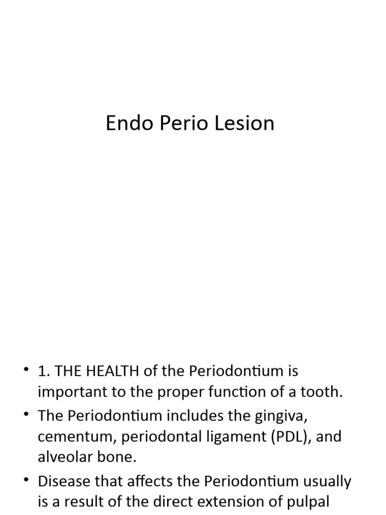 Endo Perio Lesion | PDF | Periodontology | Human Tooth