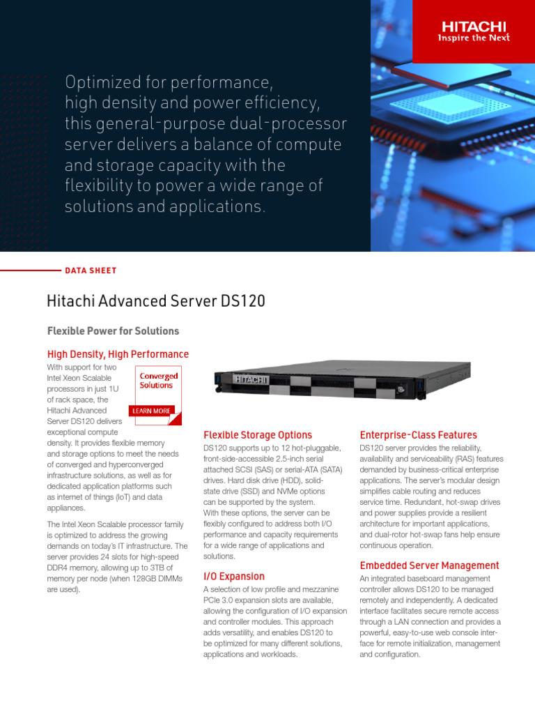 Advanced Server Ds120 Datasheet | PDF