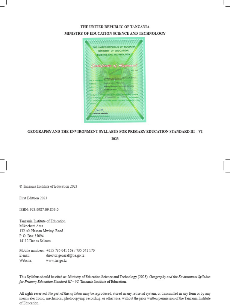 Geography Standard Iii-Vi | PDF | Educational Assessment | Learning