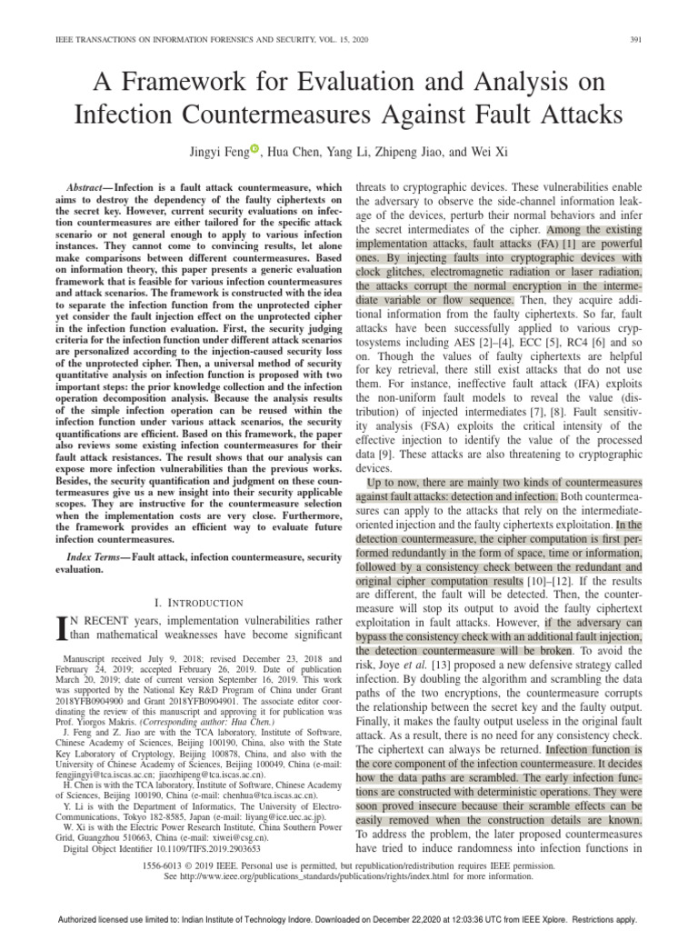Framework Infective Fault Countermeasure | PDF | Cryptography | Encryption