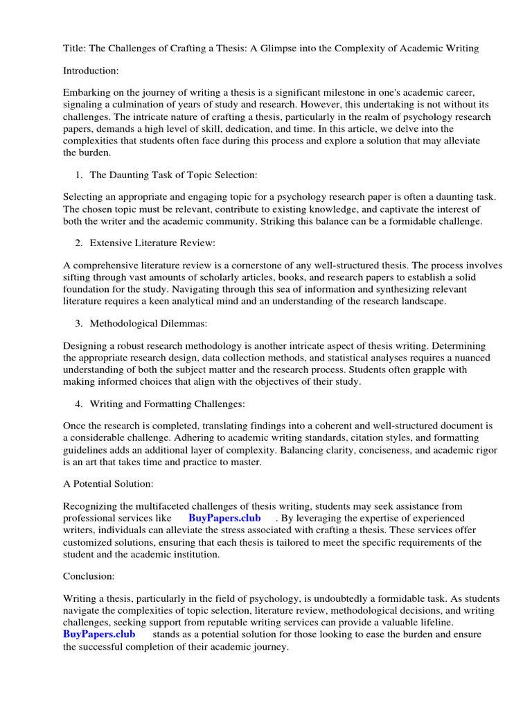 Sample Introduction For Psychology Research Paper | PDF | Psychology ... Sample Introduction For Psychology Research Paper | PDF | Psychology ...