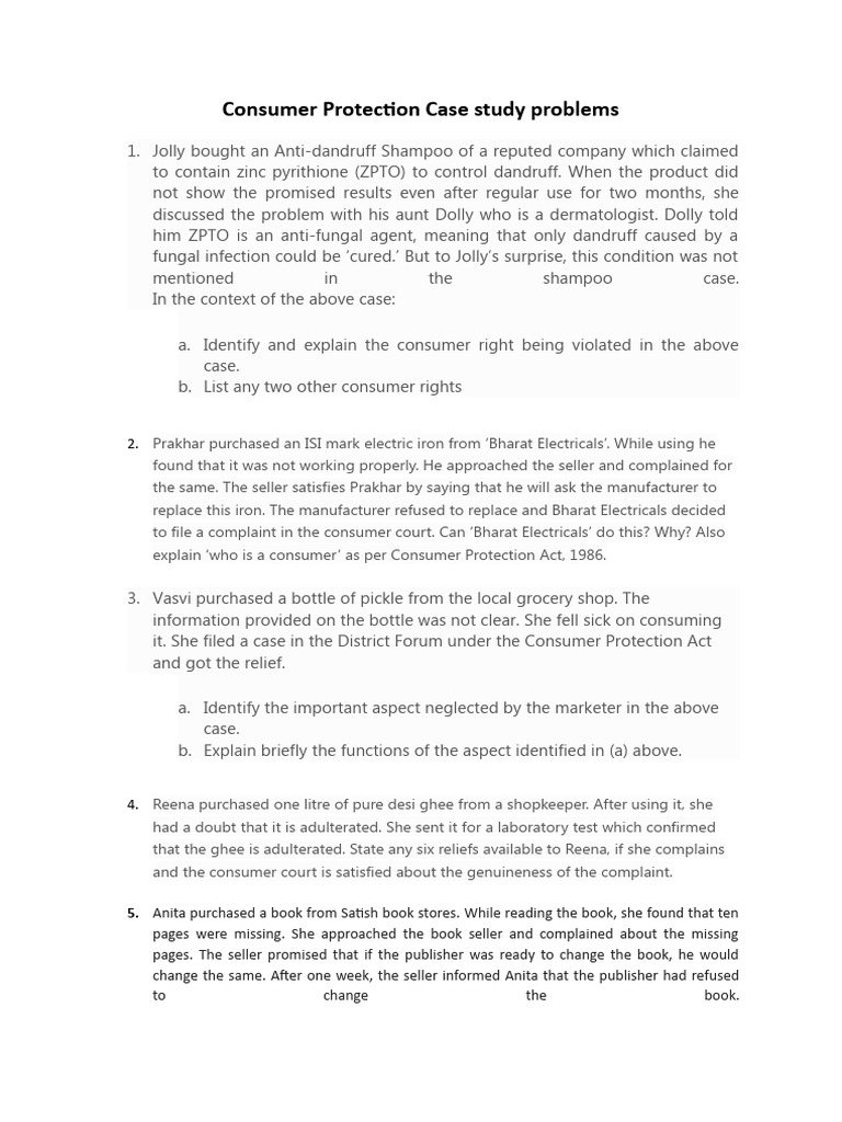 Consumer Protection Case Study Questions | PDF | Debit Card | Insurance