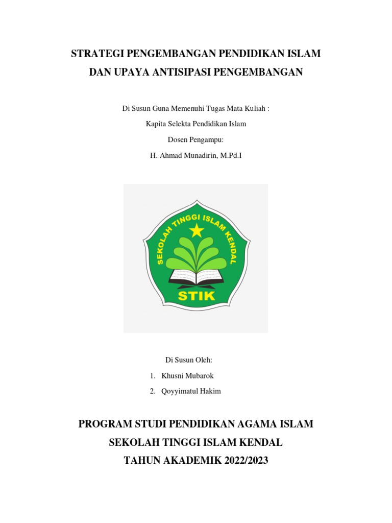 Strategi Pengembangan Pendidikan Islam | PDF